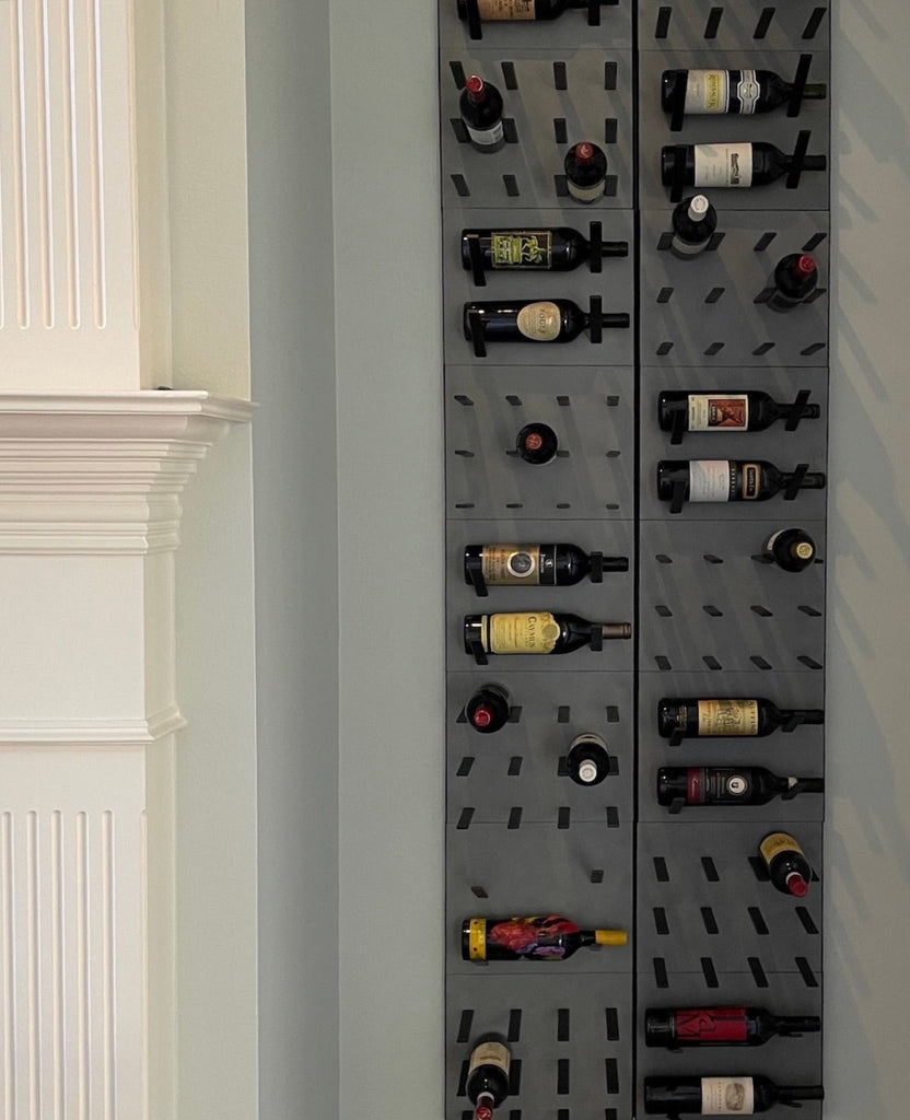 Premium Label Display Wine Racks - Polished Concrete & Satin Black ...