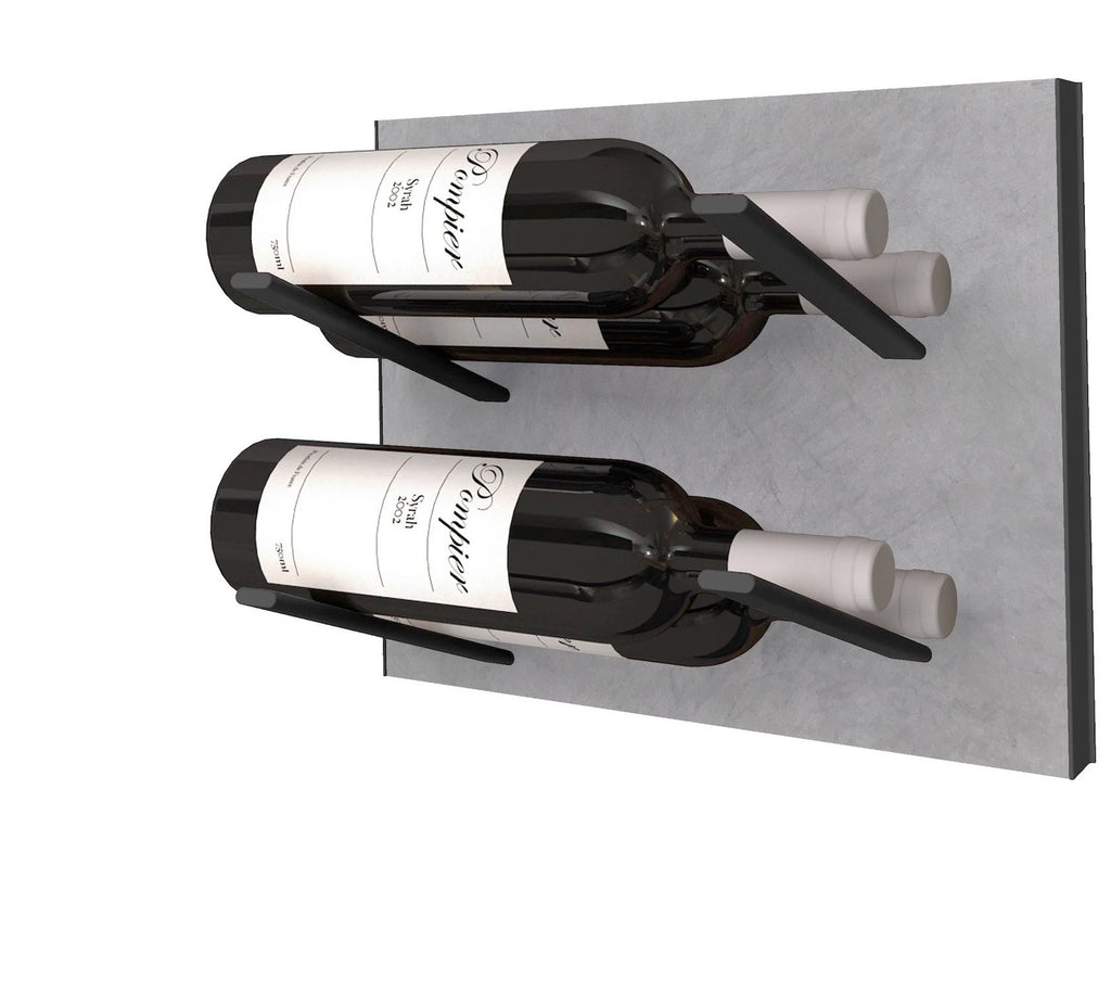 Premium Label Display Wine Racks - Polished Concrete & Satin Black ...