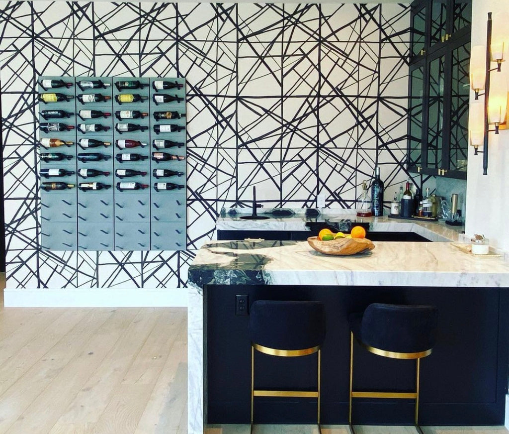 Premium Label Display Wine Racks - Polished Concrete & Satin Black ...